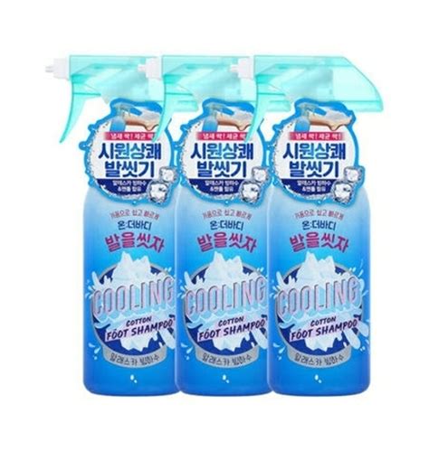 온더바디 발을씻자 코튼풋샴푸 쿨링 385ml 3개 티몬