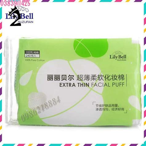 Bông Tẩy Trang Lily Bell Vỏ Xanh Extra Thin 240 Miếng Tpp Bigbuy360