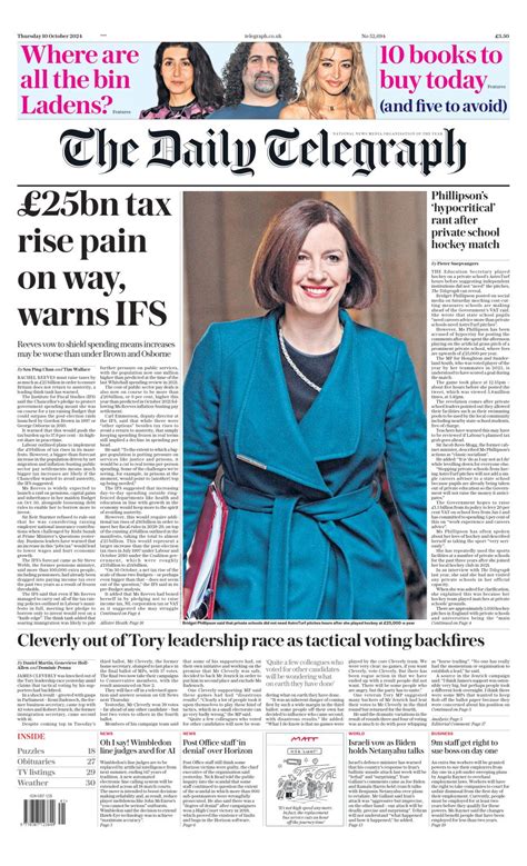 The Telegraph On Linkedin The Front Page Of Todays Daily Telegraph