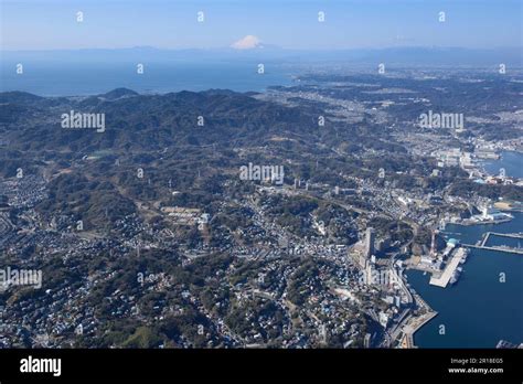 Hemi Station Aerial Shot From The West Side Towards Enoshima And Mount