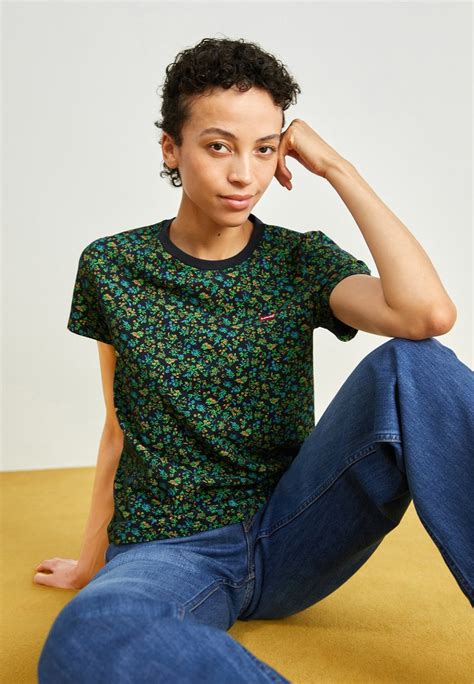 Levis® Perfect Tee T Shirt Basic Blackmulti Colouredschwarz