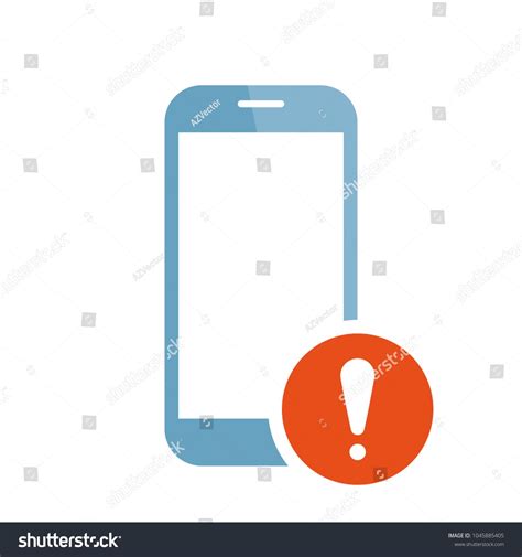 Mobile Phone Icon With Exclamation Mark