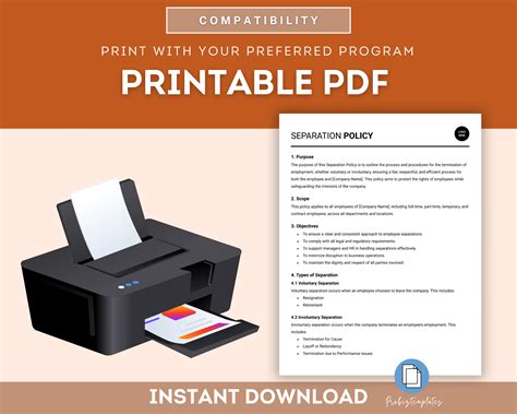 Separation Policy Template Probiztemplates