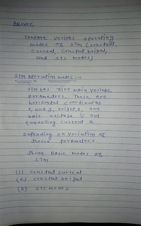 Answered 1 Compare Various Operating Modes Of Stm Constant Current