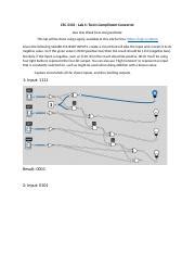 CSC 3101 Lab 3 Docx CSC 3101 Lab 4 Two S Compliment Convertor Due One Week From Assigned
