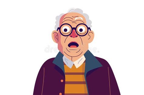 Old Man With Surprised Expression Isolated Vector Style Stock Vector Illustration Of Stylish