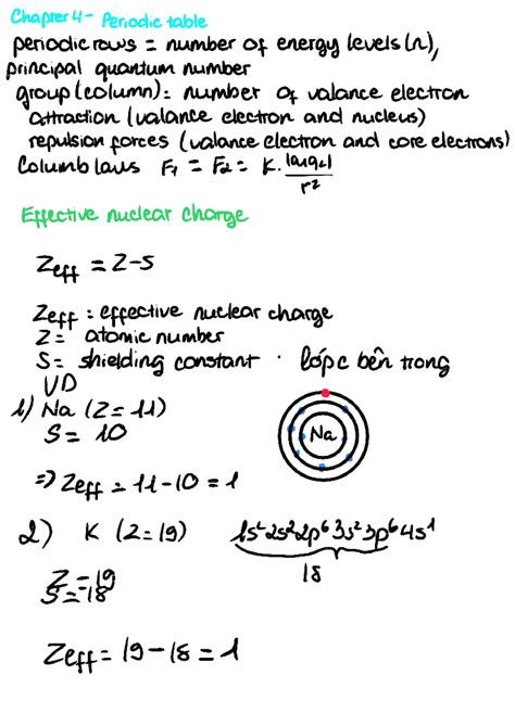 Chapter 5 And 6 Notes Periodic Table Atomic Properties And Molecular