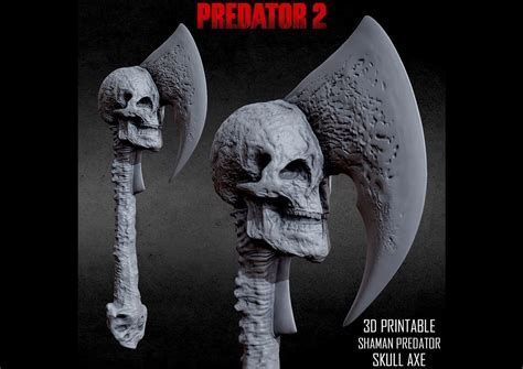 D PRINTABLE SHAMAN PREDATOR BIOMASK AXE AND DAGGER PREDATOR D Model D Printable CGTrader