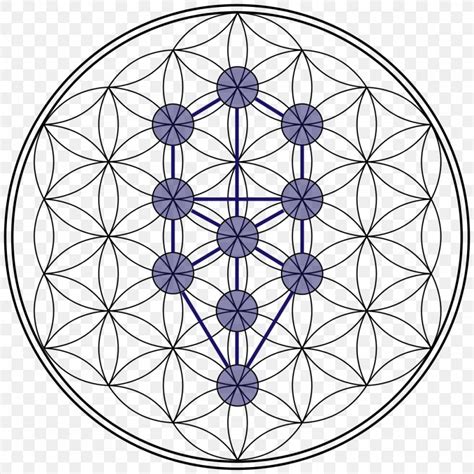 Tree Of Life Sacred Geometry Overlapping Circles Grid PNG 1024x1024px
