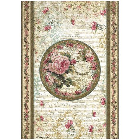Stamperia Rice Paper Sheet A4 Precious Peony Oriental Trading