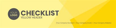 Checklist Yellow Header Template Edit Online And Download Example