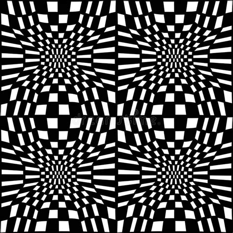 Vector Hipster Abstract Geometry Trippy Pattern With 3d Illusion Black And White Seamless
