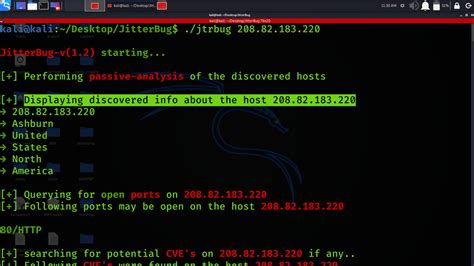 Jitterbug Tool To Search Basic Info Open Ports And Potential Cves