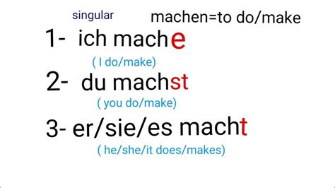 German Verb Conjugation Machen Youtube