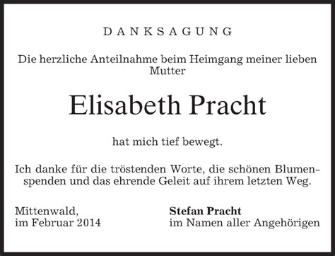Traueranzeigen Von Elisabeth Pracht Trauer Merkur De