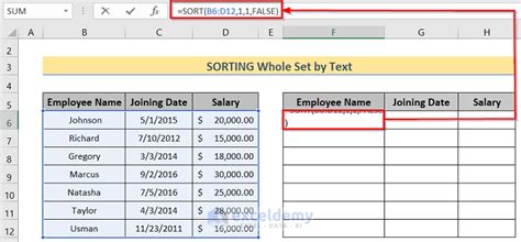 How To Sort Data In Excel Using Formula 2 Easy Methods
