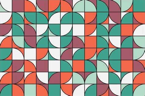 Premium Vector Geometry Vivid Semicircles Tracery Seamless Pattern In Retro Style