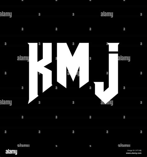 Kmj Letter Logo Design For Technology Company Kmj Logo Design Black