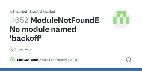 Modulenotfounderror No Module Named Backoff · Issue 652 · Lichess