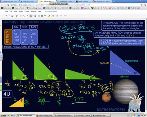 Inverse Cosine Tutorial Sophia Learning