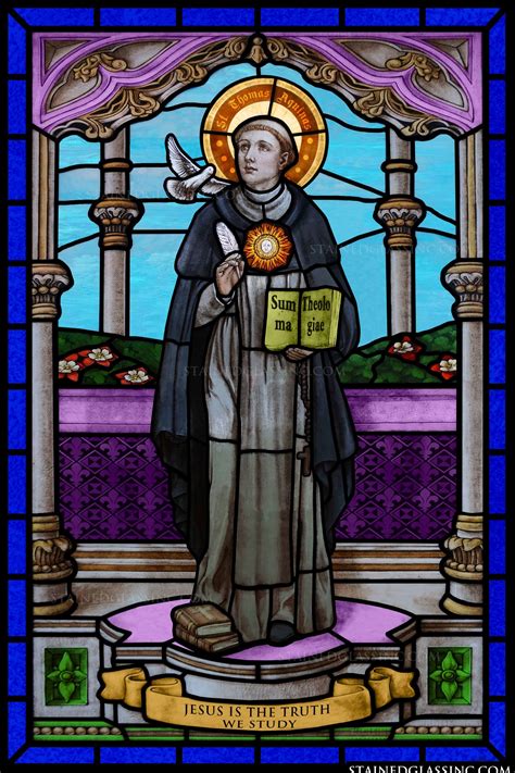 Saint Thomas Aquinas Religious Stained Glass Window