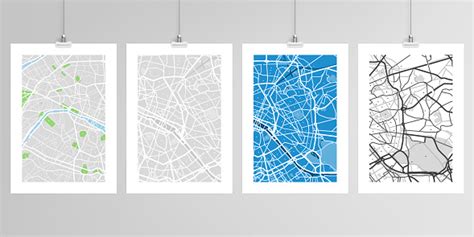 브로셔 전단지 커버 디자인 책 잡지 브로셔 포스터에 대한 파리의 도시지도와 A4 형식 모형 디자인 템플릿의 현실적인 벡터 레이아웃 지도에 대한 스톡 벡터 아트 및 기타