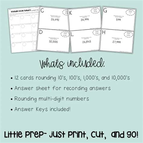 Round Whole Numbers Scavenger Hunt Activity By Mrs Holmans Classroom