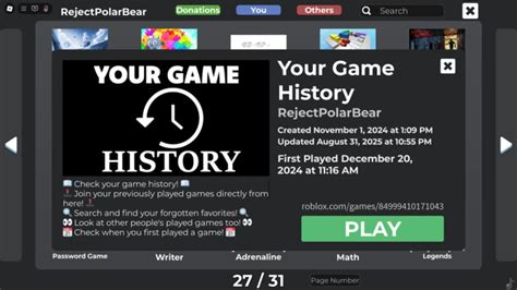 Your Game History Roblox에서 플레이하기