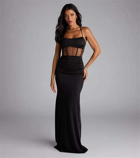 Black Formal Midi Dresses And Windsor