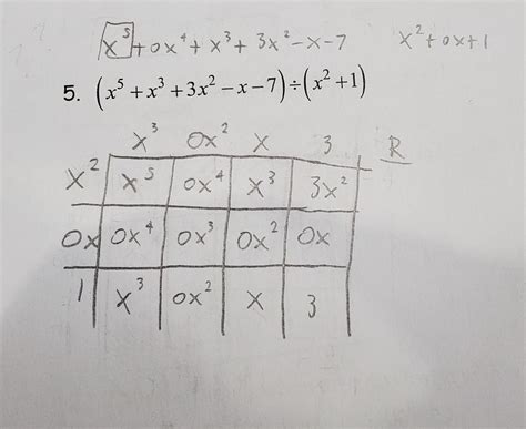 Grade 11 Math Dividing Polynomials How To Use The Box Method For This Problem Rhomeworkhelp