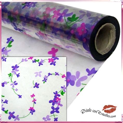 Papel De Celofane Transparente Flores