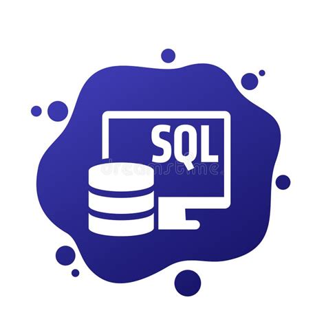 Sql Vector Icon With A Database And Computer Stock Vector