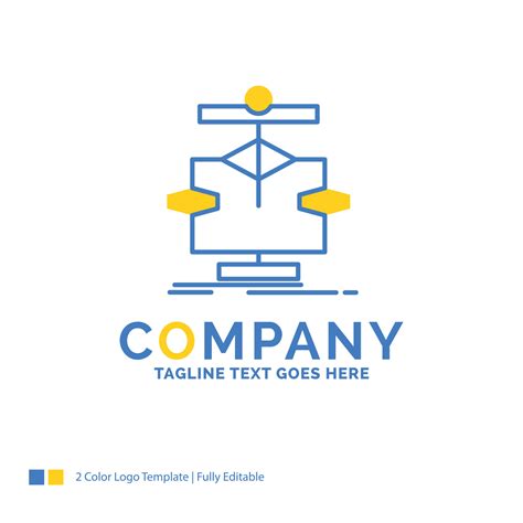 Algorithm Chart Data Diagram Flow Blue Yellow Business Logo