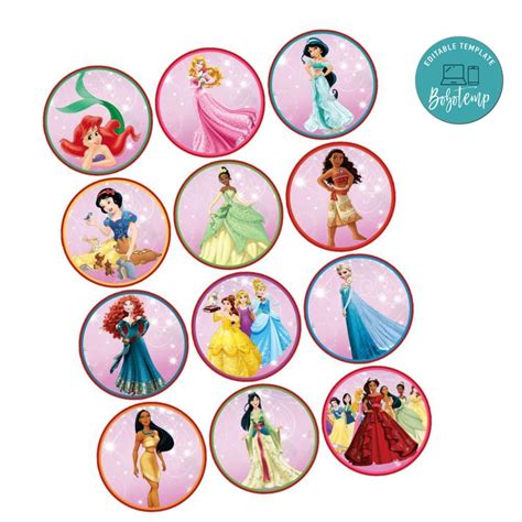 Disney Princess Cupcake Toppers Template Printable Diy Bobotemp