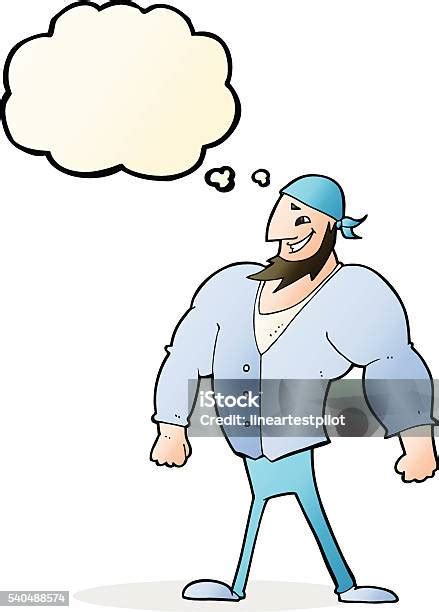 말풍선이 있는 맨리 선원이요 남자 만화 캐릭터 귀여운에 대한 스톡 벡터 아트 및 기타 이미지 귀여운 그리기 근육질 체격