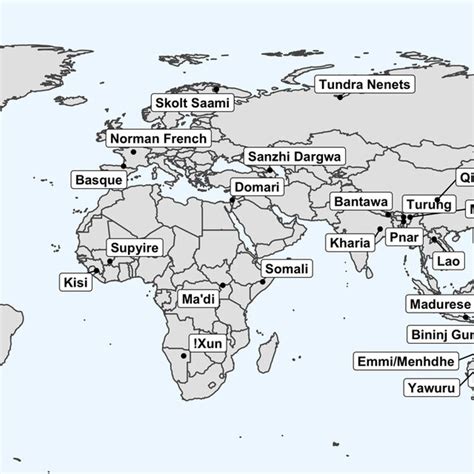 Languages Sampled In Our Database Download Scientific Diagram