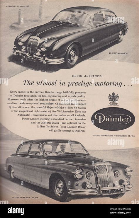 Daimler Vintage Advert Stock Photo Alamy