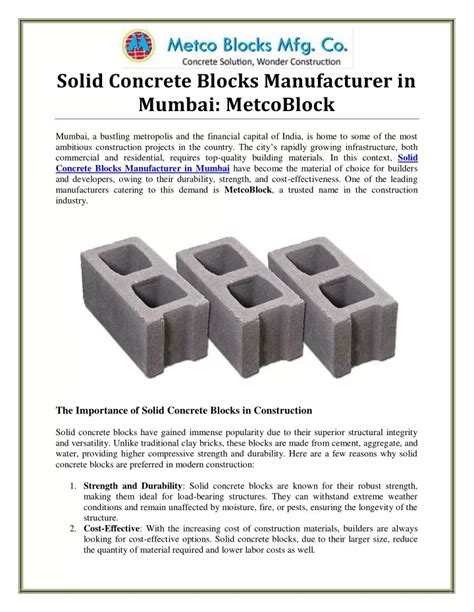 PPT Reliable Solid Concrete Blocks Manufacturer In Mumbai PowerPoint