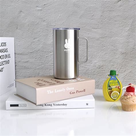 키친유 미피 스텐 이중 진공머그 650ml 사무실컵 캠핑 보온보냉 캐릭터 뚜껑물컵 스텐손잡이컵 위시버킷