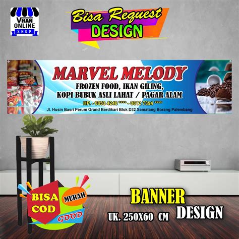 Jual Spanduk Banner Jual Makanan Frozen Food Kopi Bubuk Ikan Giling