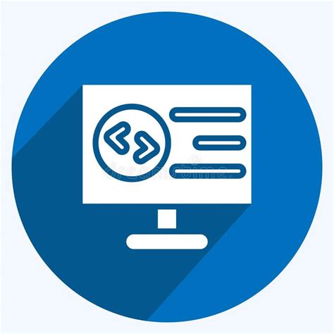 icon computer programming suitable for education symbol long shadow
