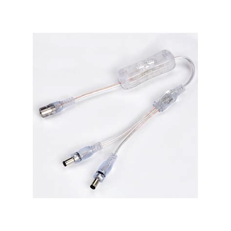 Cable Transparente Con Conector Tipo Y De Hembra A 2 Machos Con Interruptor ON OFF NeonIt