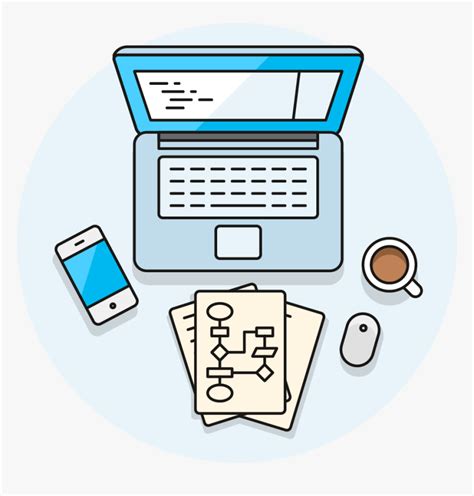01 Desktop Programmer Programming Flowchart Clipart Technology Vector