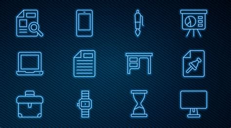 선 설정 컴퓨터 모니터 푸시 버튼이 있는 메모 용지 만년필 펜촉 파일 문서 노트북 문서 그래프 차트 사무실 책상 및 휴대폰