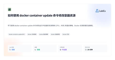 Docker 容器资源修改指南：使用 Container Update 命令 Labex