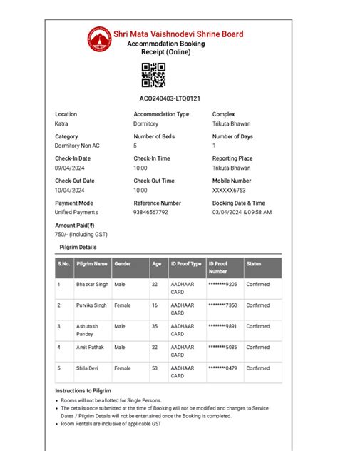 Shri Mata Vaishno Devi Shrine Board Pdf