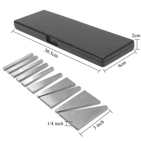 10pcs Precision Angle Blocks Set Lathes Milling Machinist Ground 1° 2