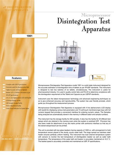 Mild Steel Microprocessor Disintegration Test Apparatus 2 Basket Model Namenumber 2901 At