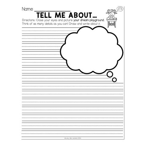 Monthly Writing Centers November Tell Me About Playground Lucky Little Learners