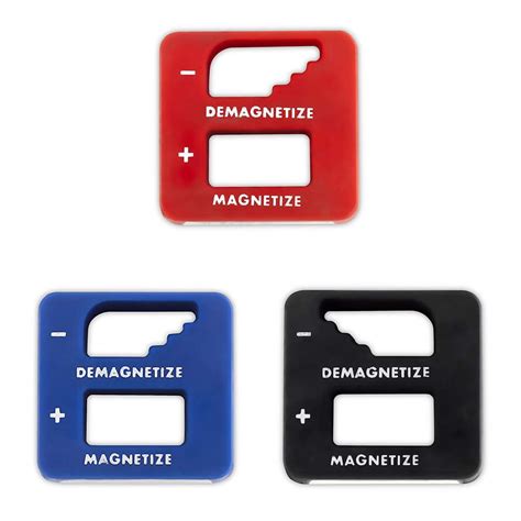 Katzco Precision Demagnetizer Magnetizer Pack Of 3 Colors Black Blue For Screwdrivers
